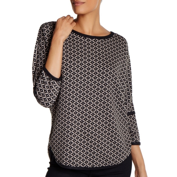 Max Studio | Tops | Max Studio Knit Jacquard Print Shirt Sz L | Poshmark